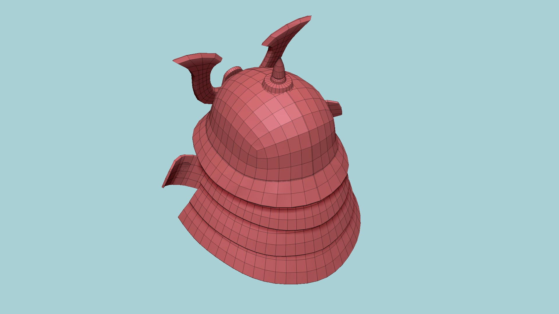 Samurai Helmet 03 Green Gold - Fantasy Character Design 3D Model ...