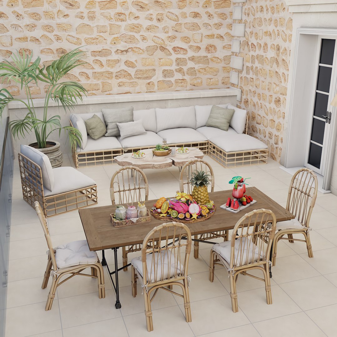 Mediterranean House With Pool Blender Scene Model - TurboSquid 2256309