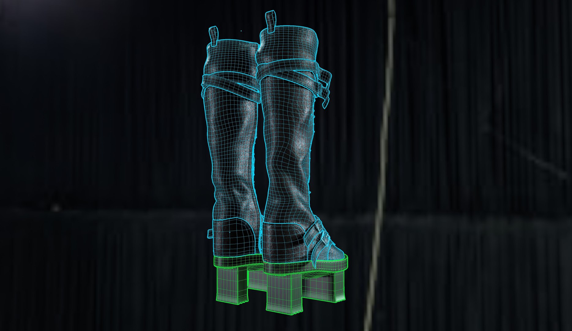 3D Metal Leather Boots Model - TurboSquid 1994665