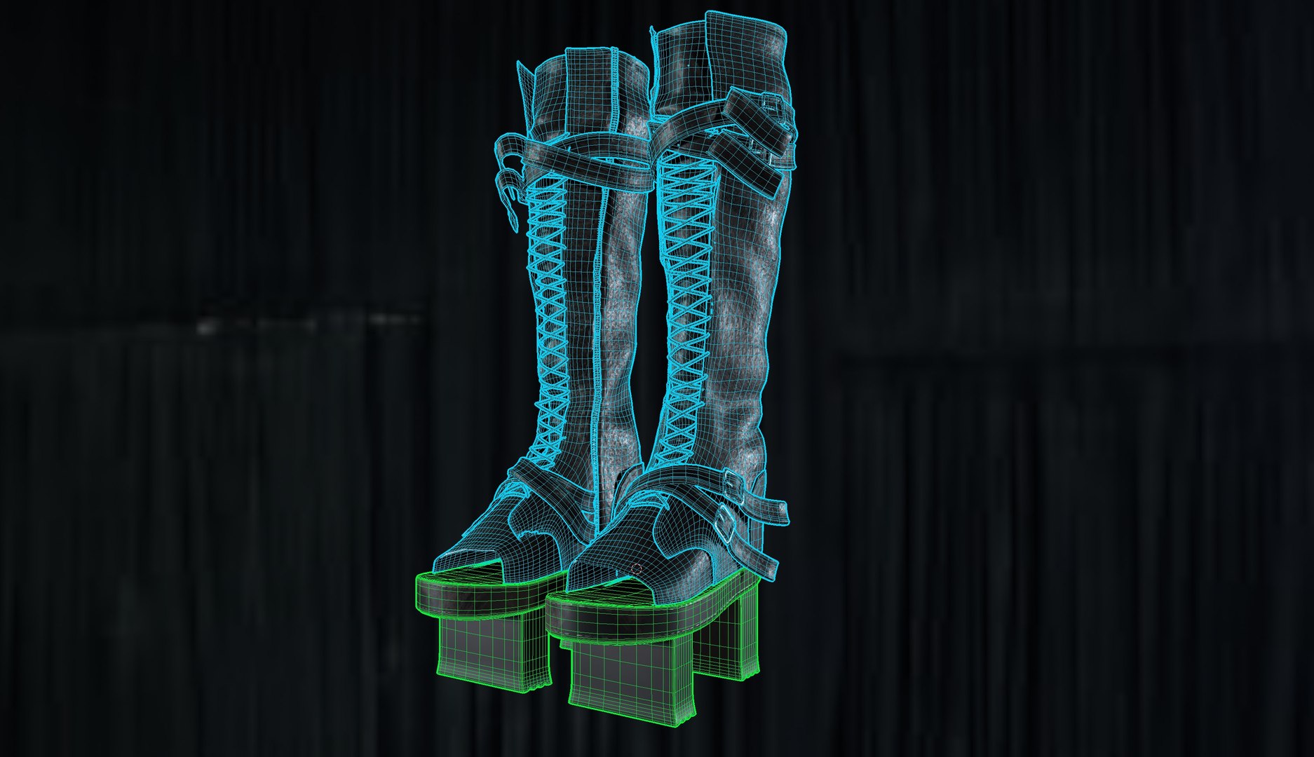 3D Metal Leather Boots Model - TurboSquid 1994665