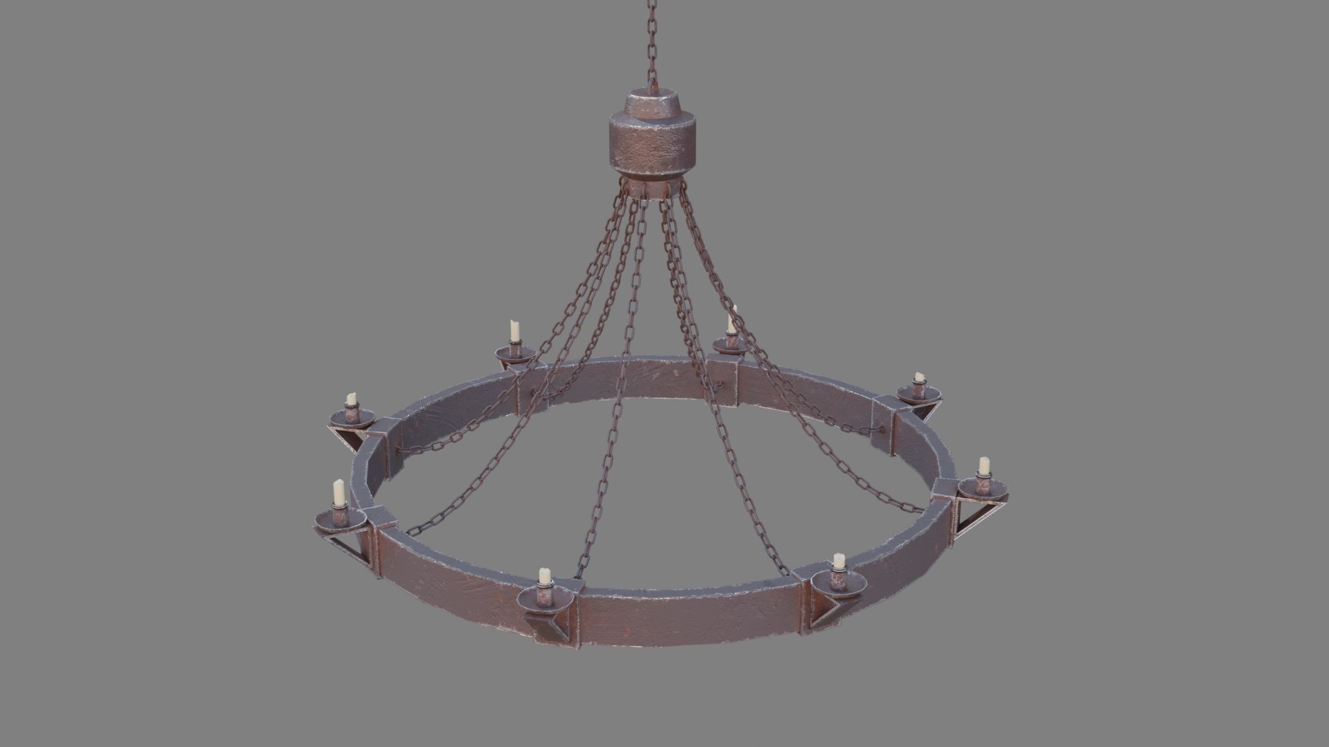 3D Rusted Medieval Chandelier Model - TurboSquid 2235261