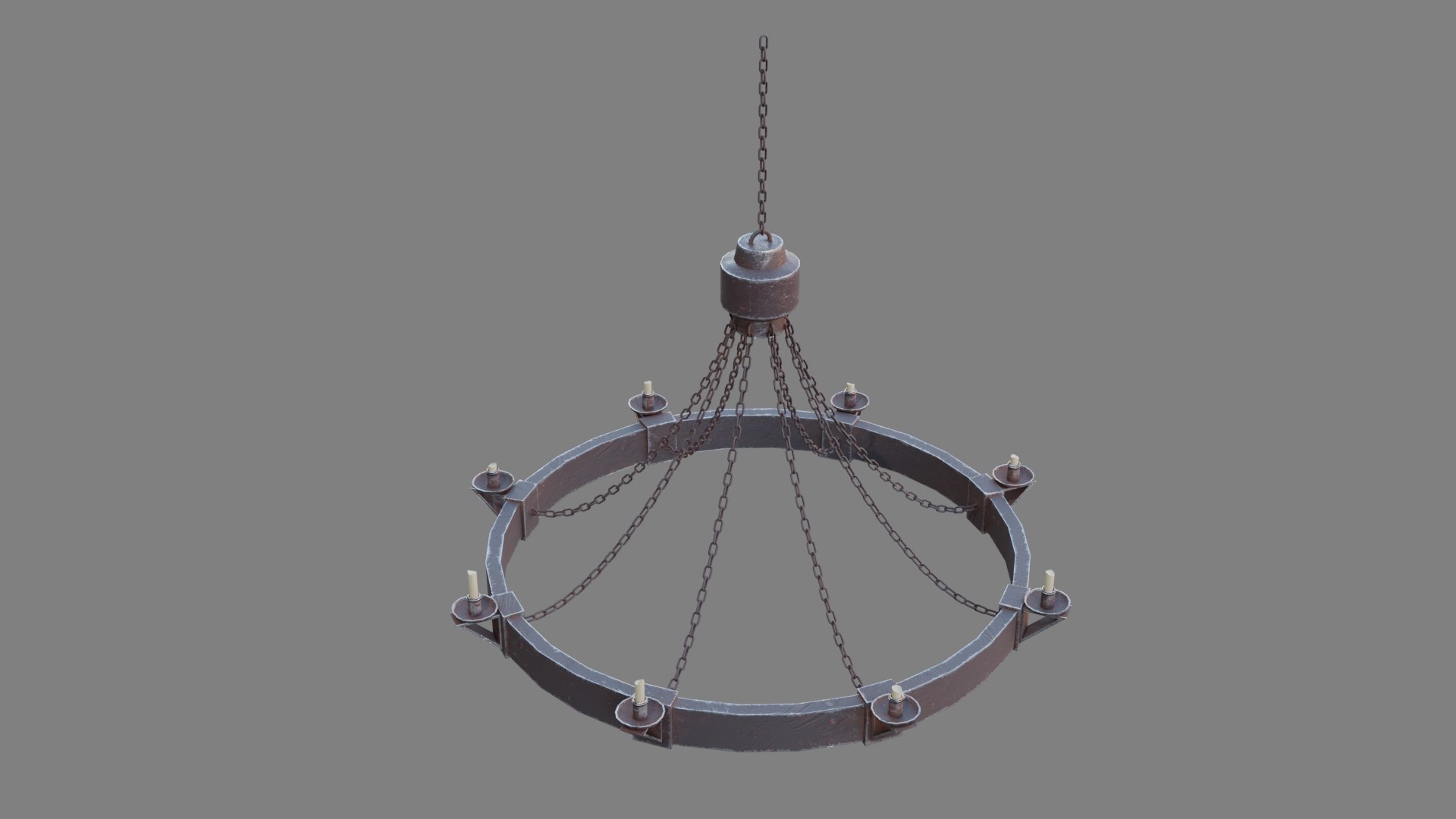 3D Rusted Medieval Chandelier Model - TurboSquid 2235261