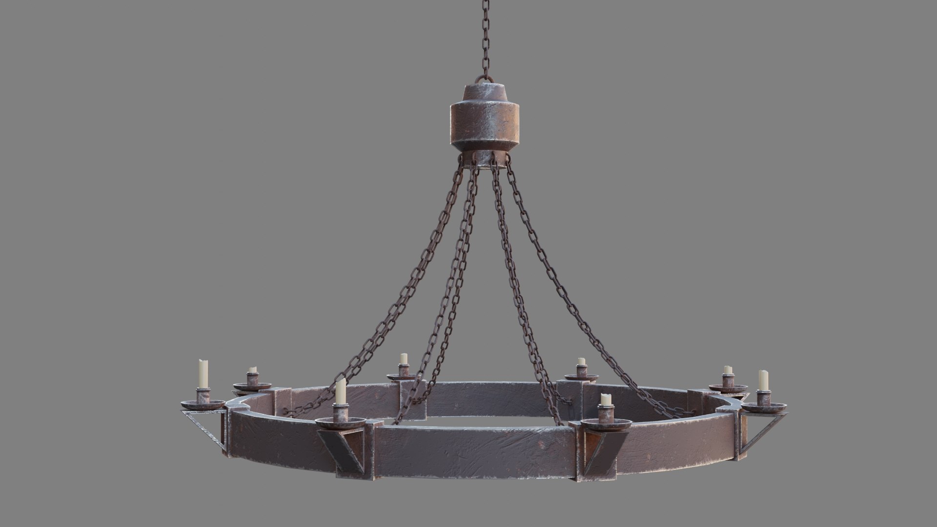 3D Rusted Medieval Chandelier Model - TurboSquid 2235261