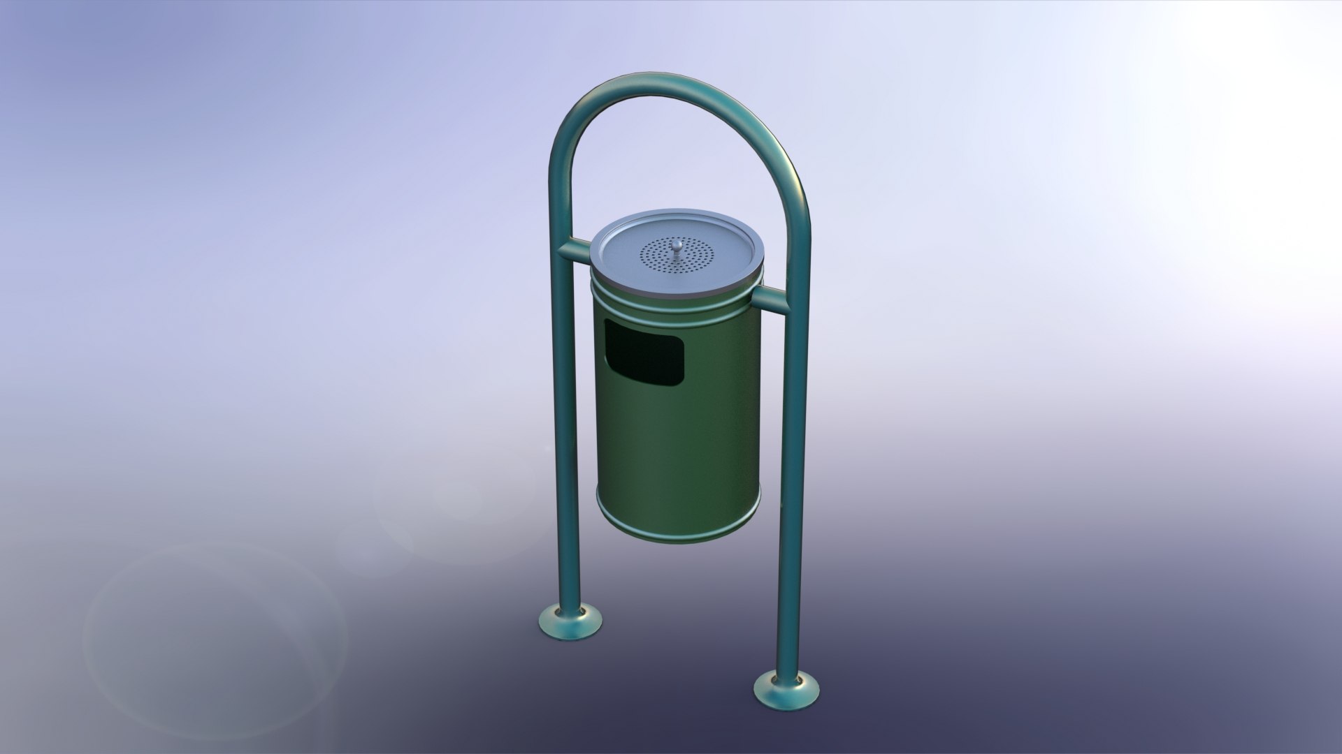 3D Pedestal Trash Bin Model - TurboSquid 2269467