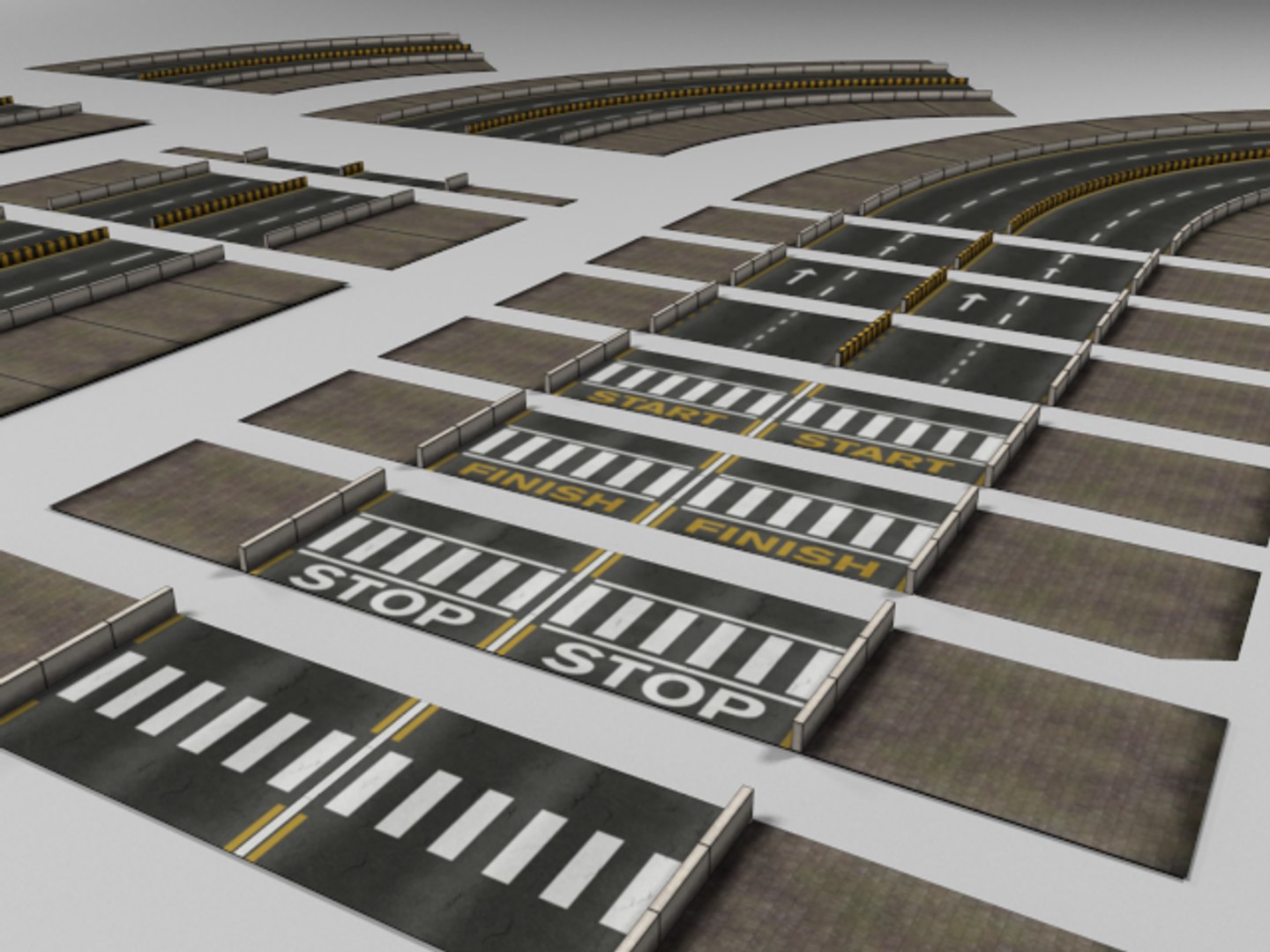 3d Roads Tracks Racing Games Model