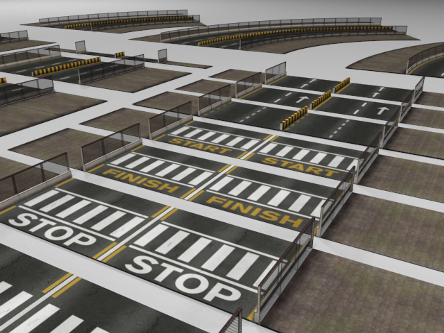 3d Roads Tracks Racing Games Model