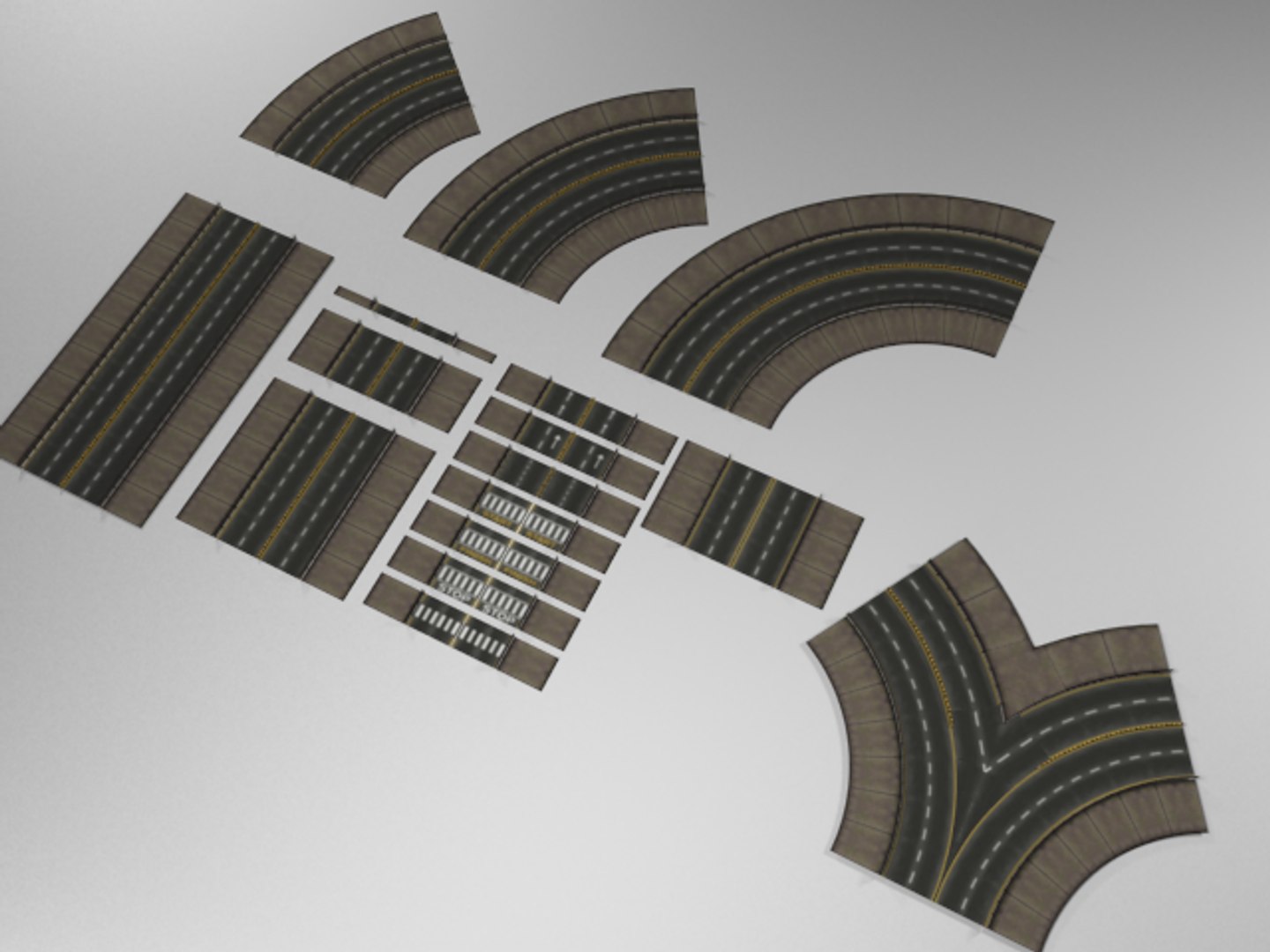 3d Roads Tracks Racing Games Model