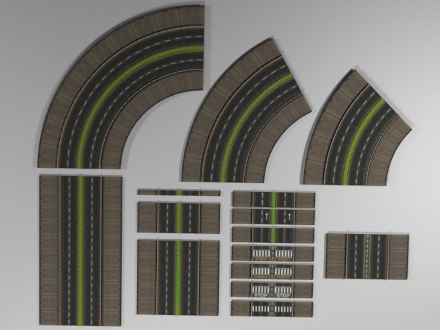 3d Roads Tracks Racing Games Model