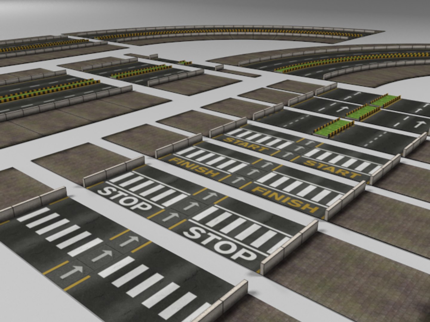 3d Roads Tracks Racing Games Model