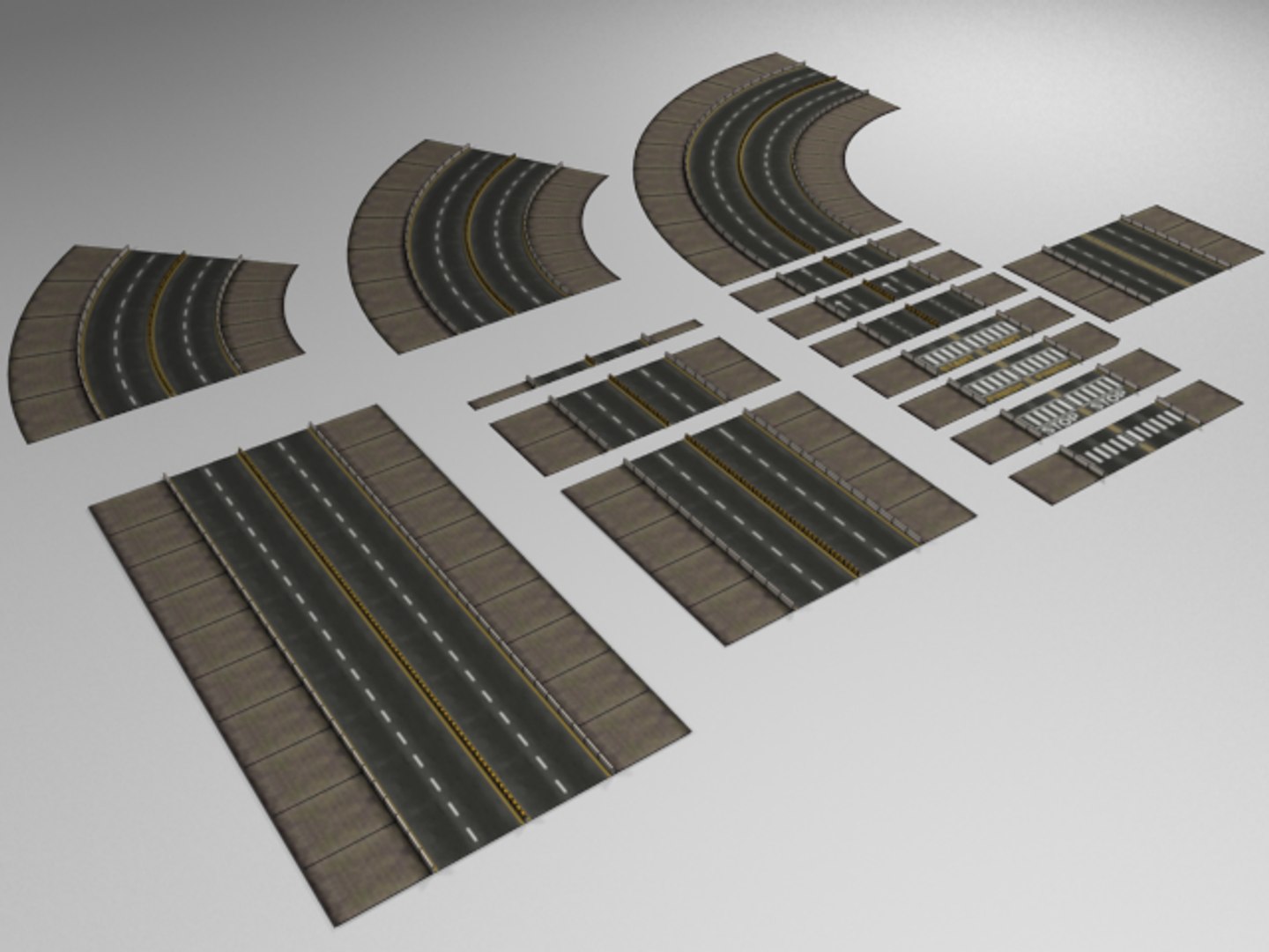 3d Roads Tracks Racing Games Model