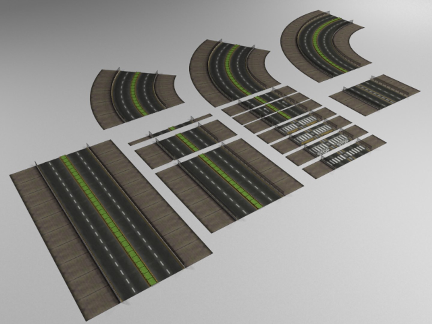 3d Roads Tracks Racing Games Model