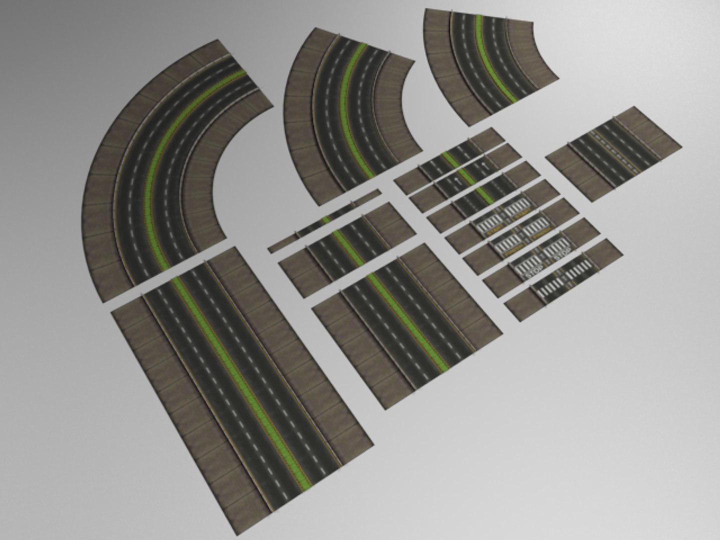 3d Roads Tracks Racing Games Model