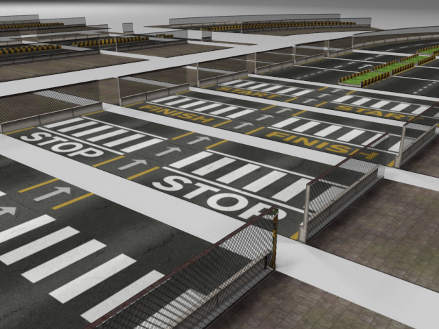 3d Roads Tracks Racing Games Model