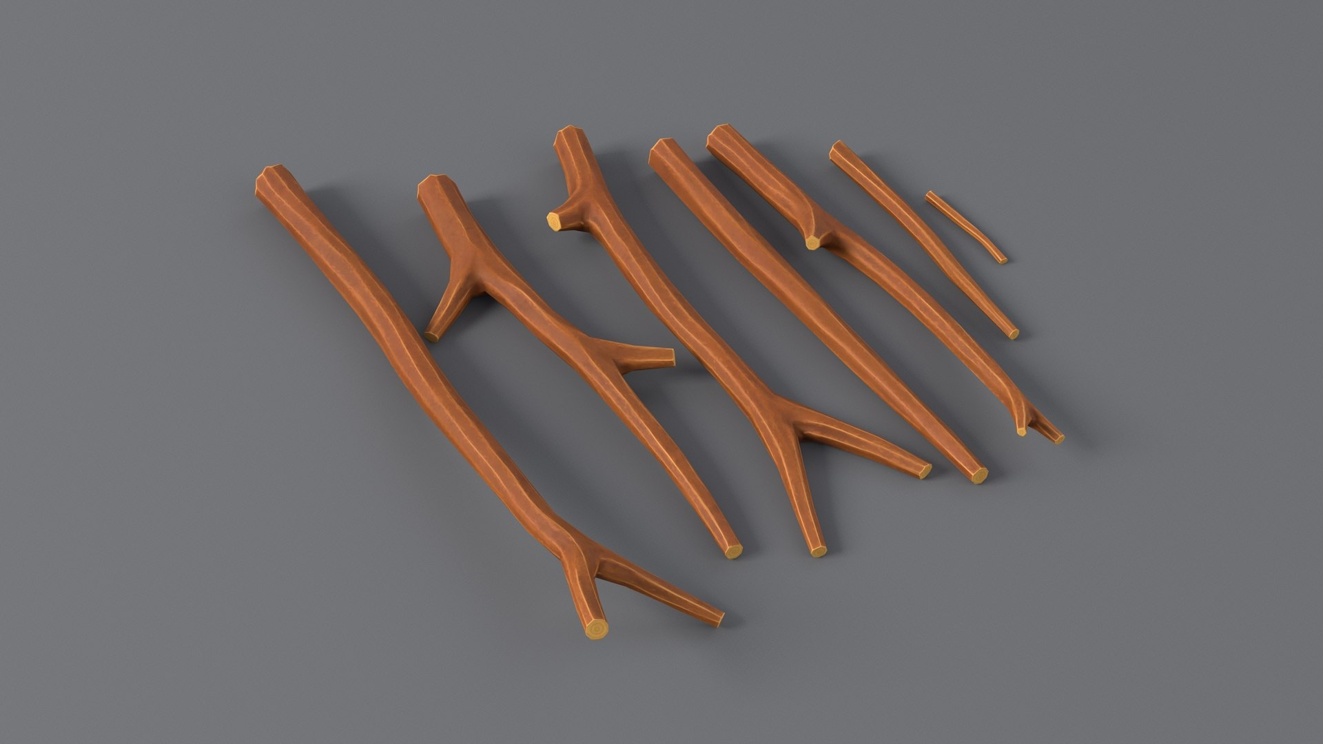 3D Cartoon Twigs Model - TurboSquid 1941545