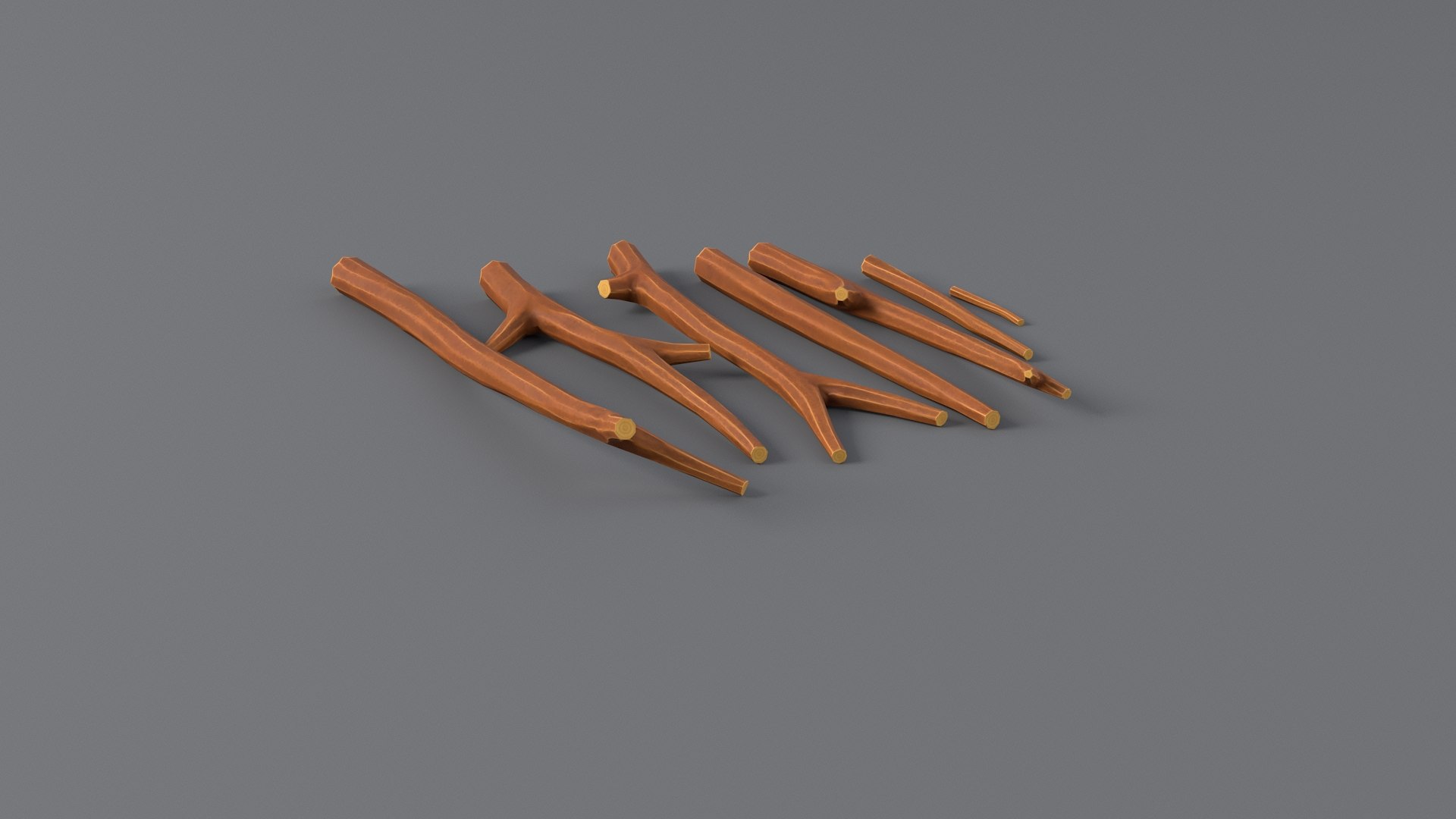 3D Cartoon Twigs Model - TurboSquid 1941545
