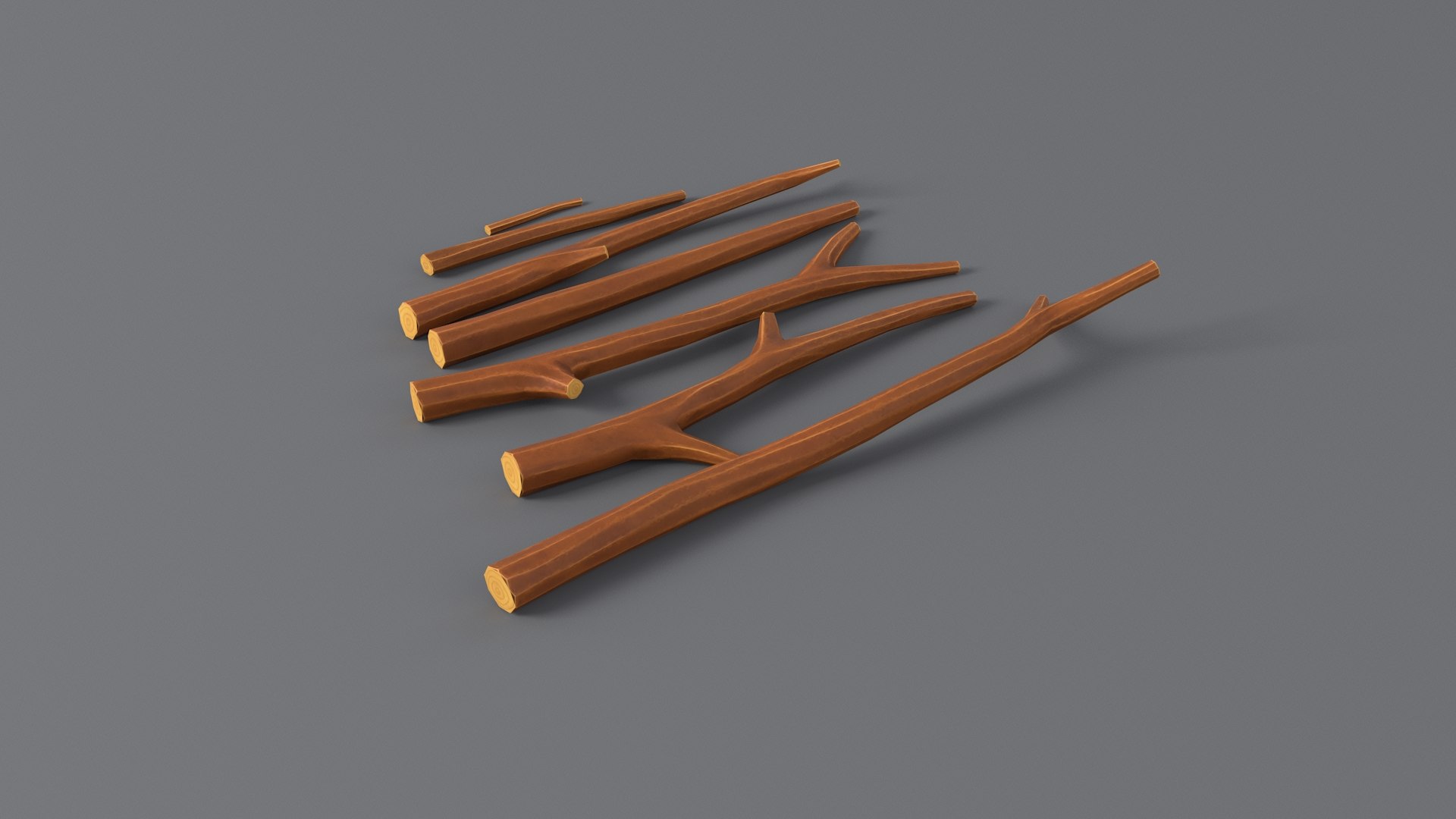 3D Cartoon Twigs Model - TurboSquid 1941545