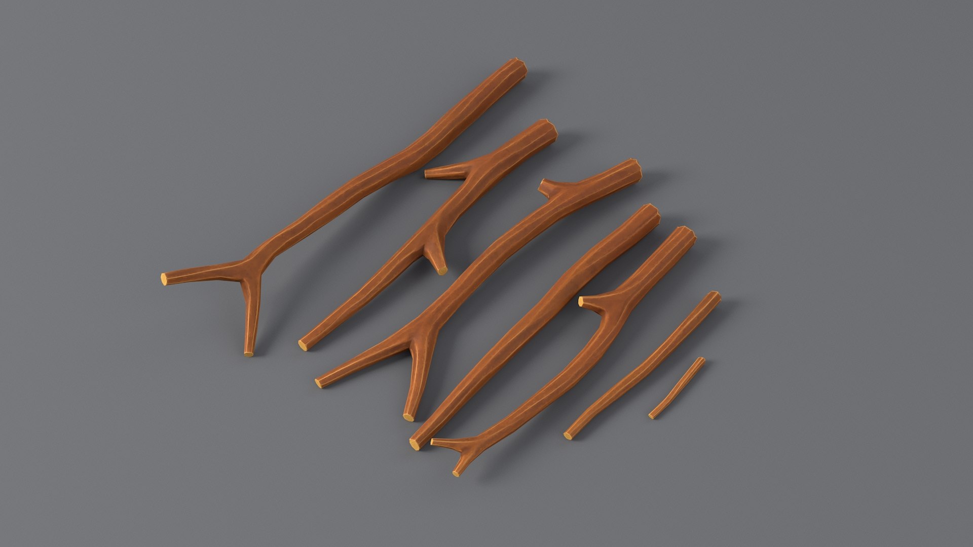 3D Cartoon Twigs Model - TurboSquid 1941545