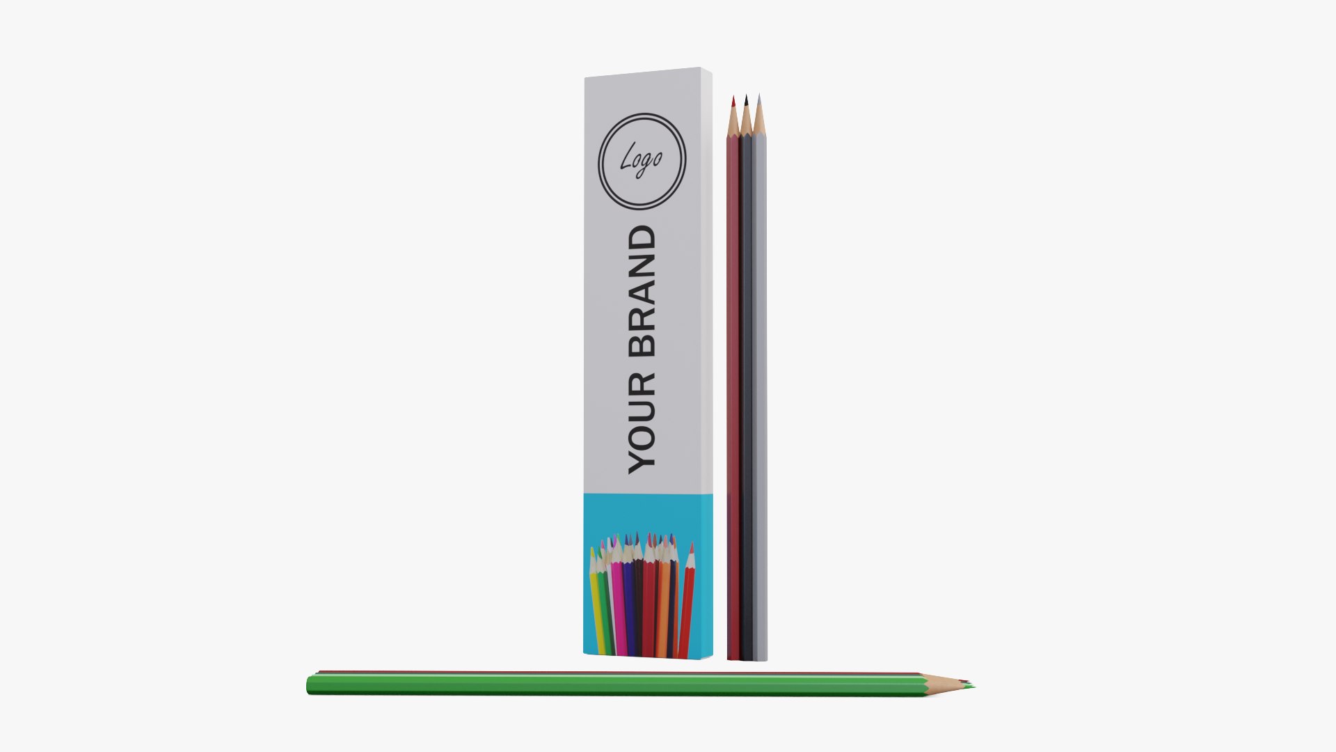 3D Pencil Box With Pencils Model - TurboSquid 2253672