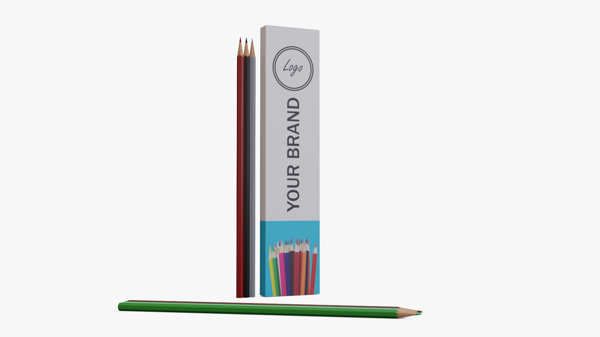 3D Pencil Box With Pencils Model - TurboSquid 2253672