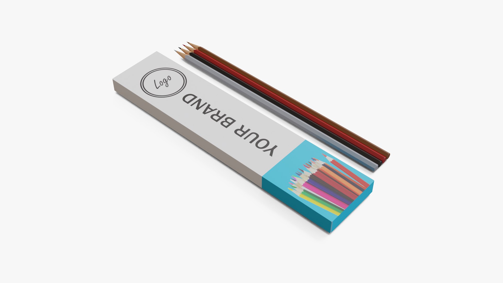 3D Pencil Box With Pencils Model - TurboSquid 2253672