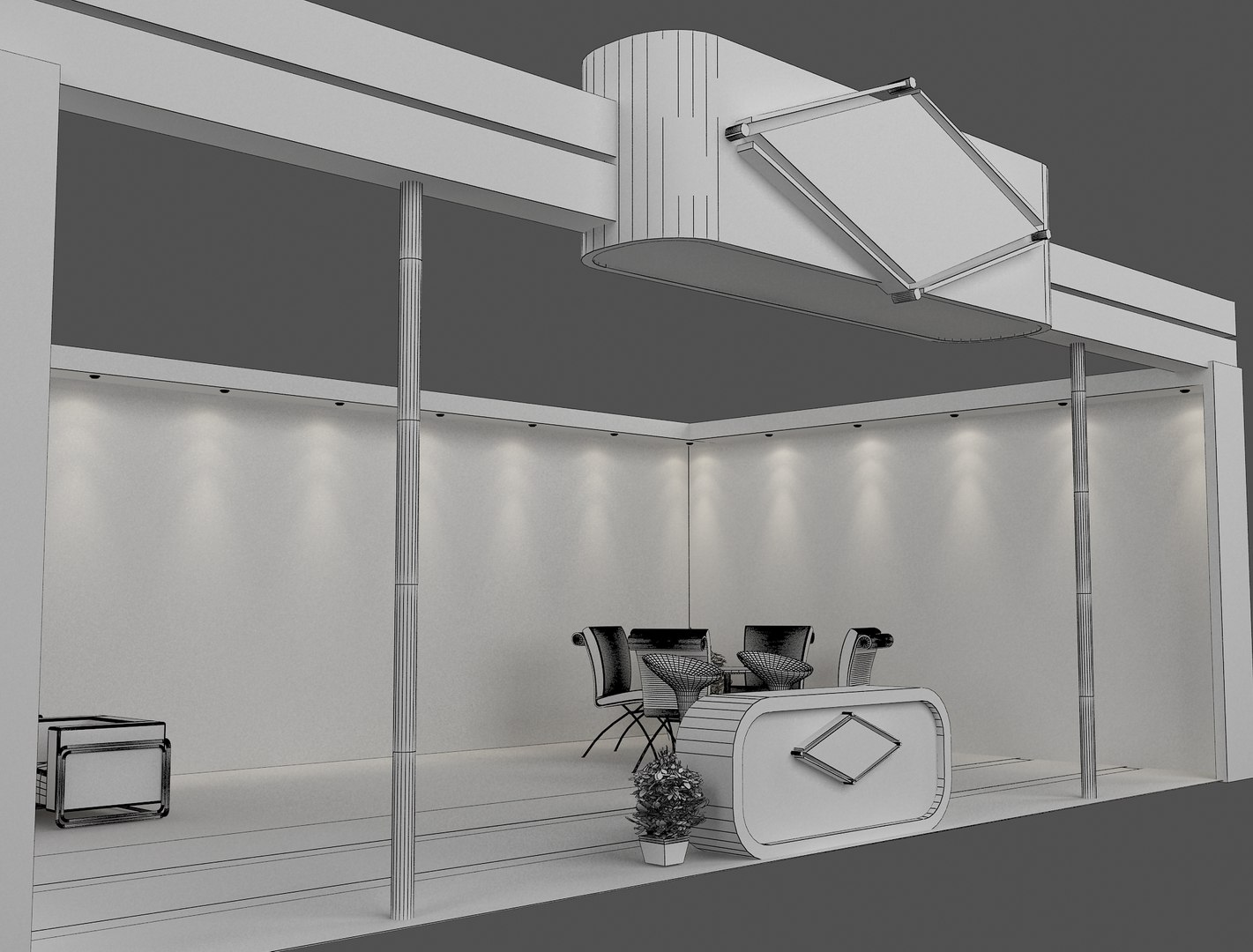 3D Stand Exhibition Booth Model - TurboSquid 1700065