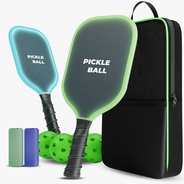 modelo 3d Juego de Pickle Ball - Paleta de Pickle Ball - Modelo 3D ...