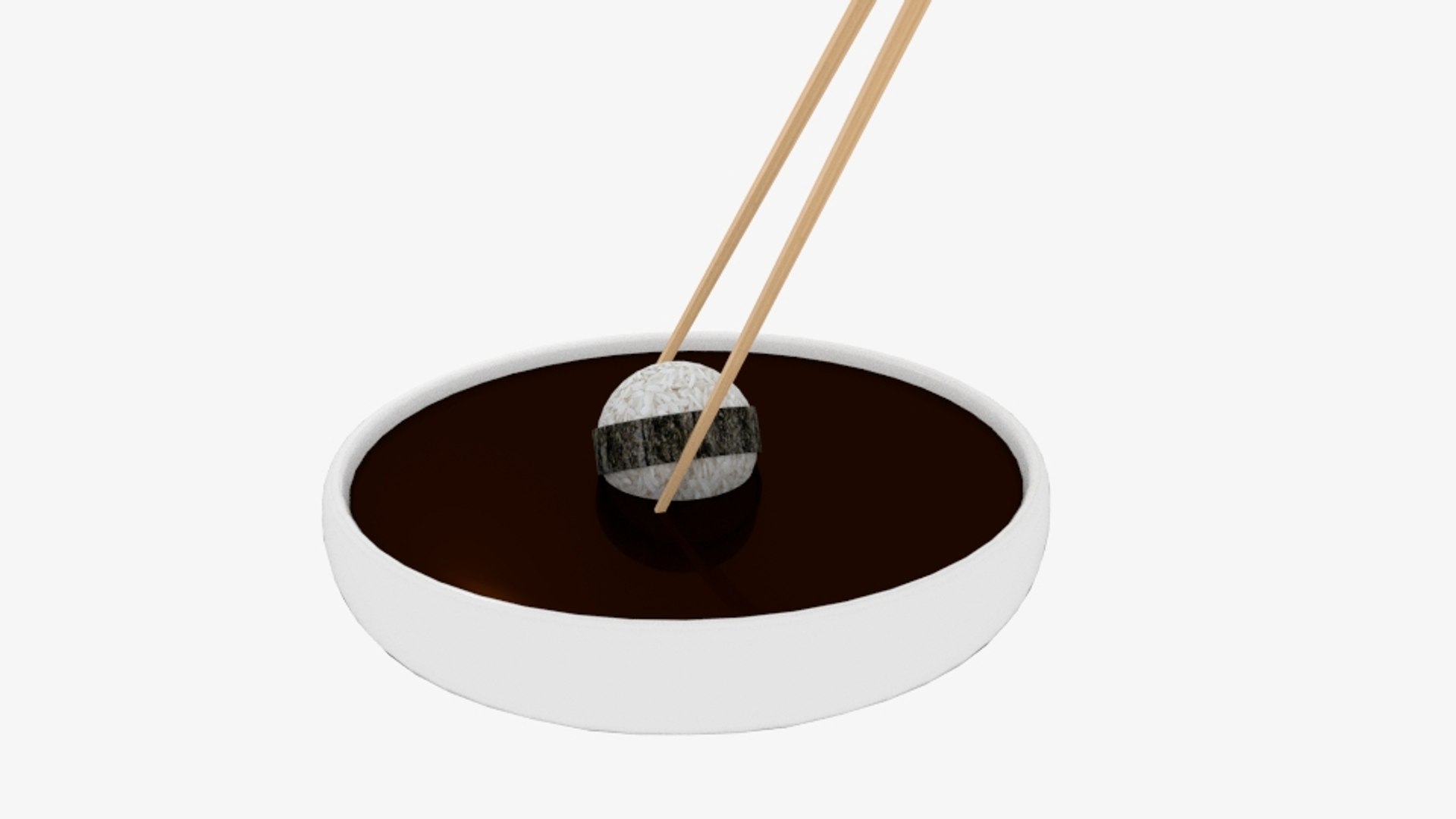 Chopstick Dip Sphere Sushi 3D Model - TurboSquid 1343856