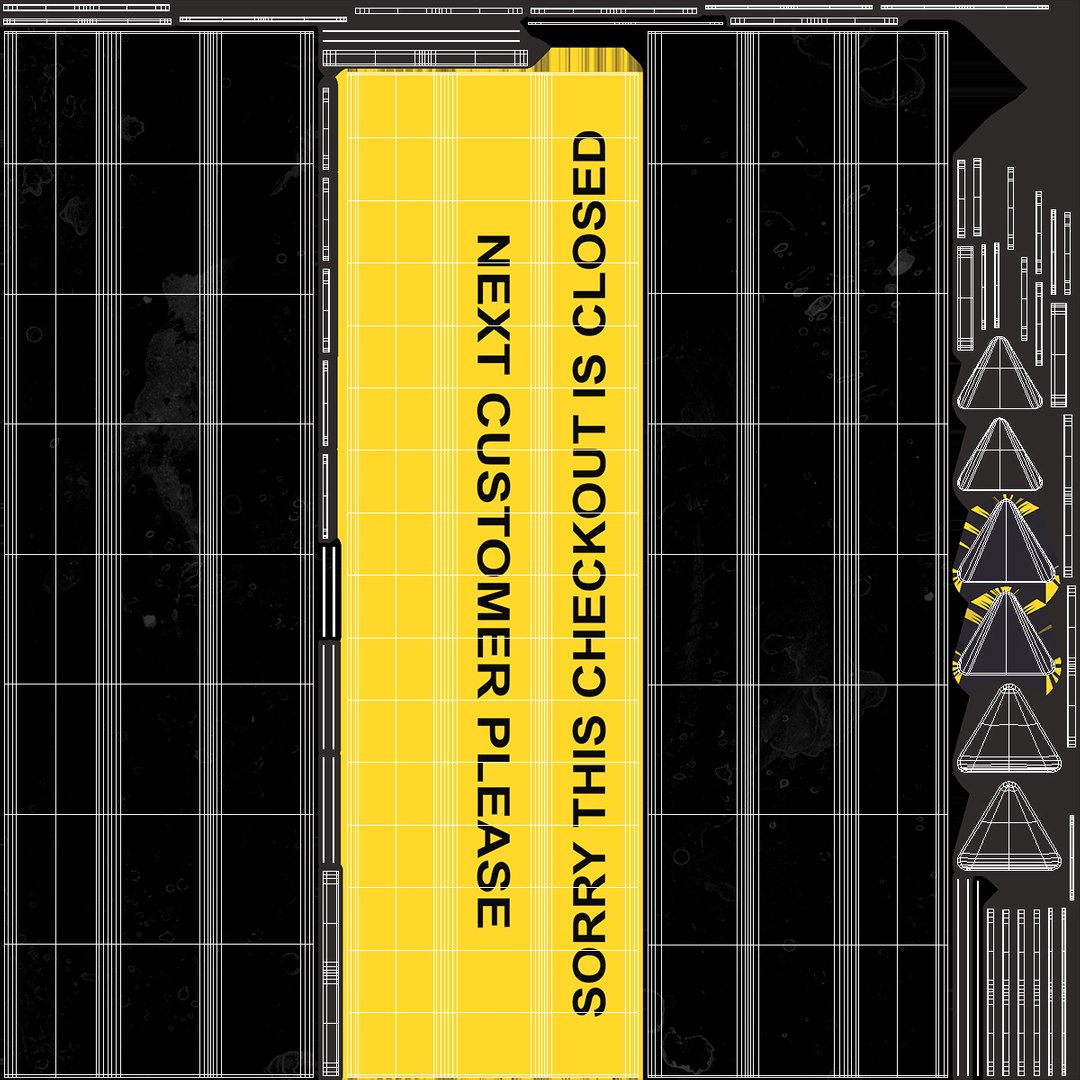 Triangular Checkout Divider Yellow 3D - TurboSquid 2221517