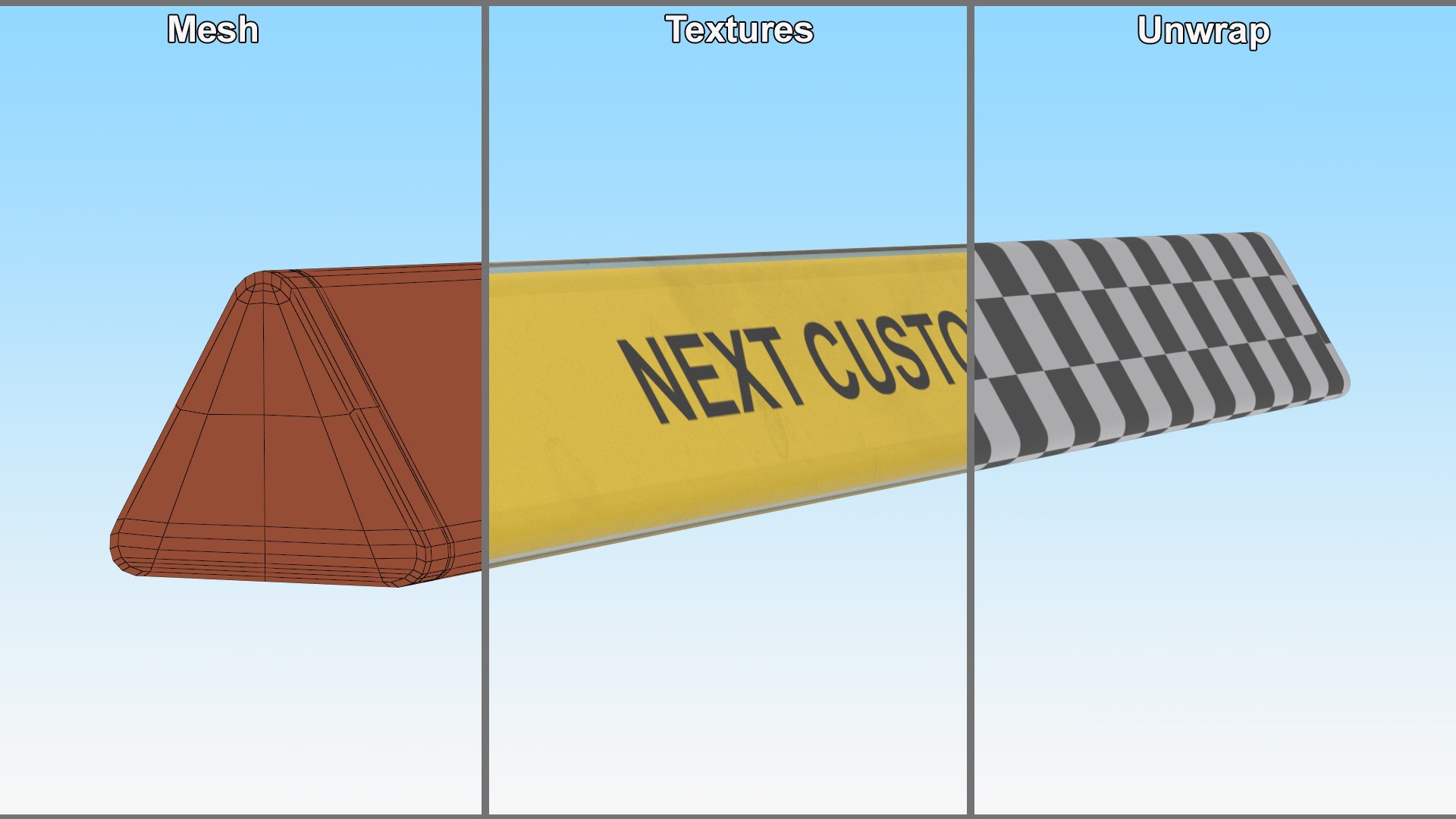 Triangular Checkout Divider Yellow 3D - TurboSquid 2221517