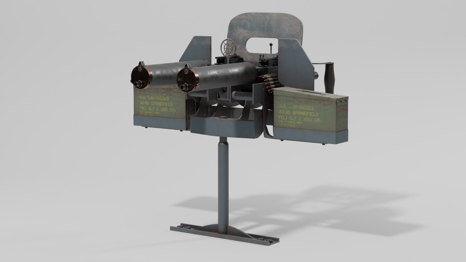 Double Brouwning M1917 3D Model - TurboSquid 1785406