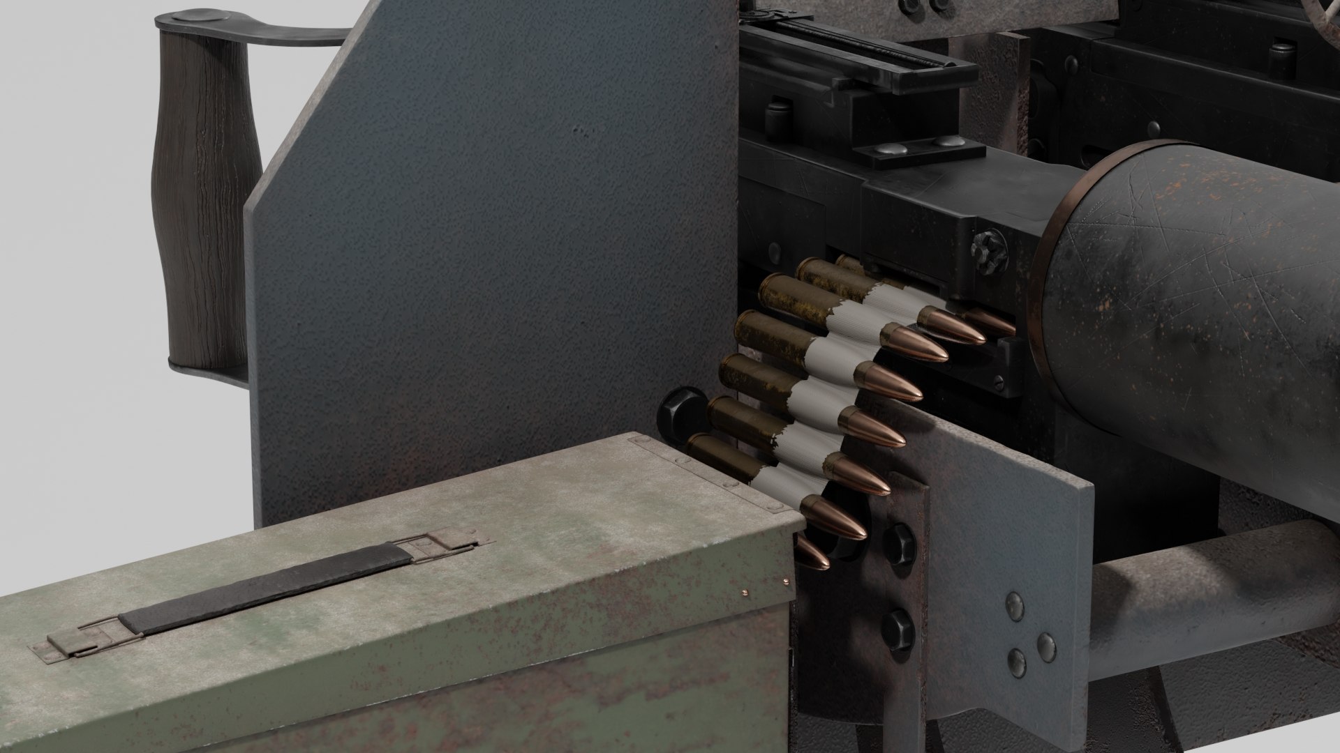 Double Brouwning M1917 3D Model - TurboSquid 1785406