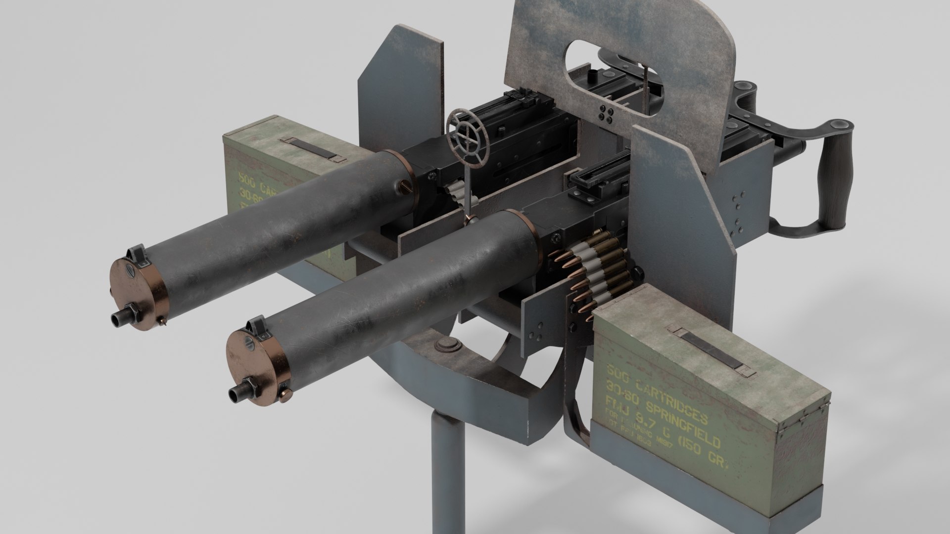 Double Brouwning M1917 3D Model - TurboSquid 1785406