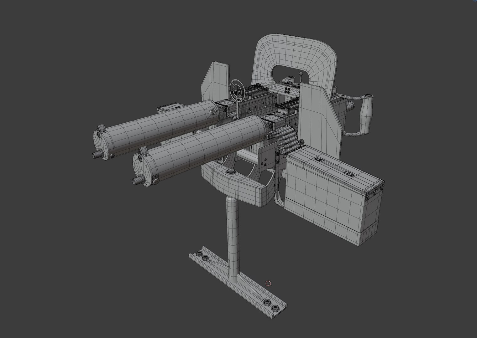 Double Brouwning M1917 3D Model - TurboSquid 1785406