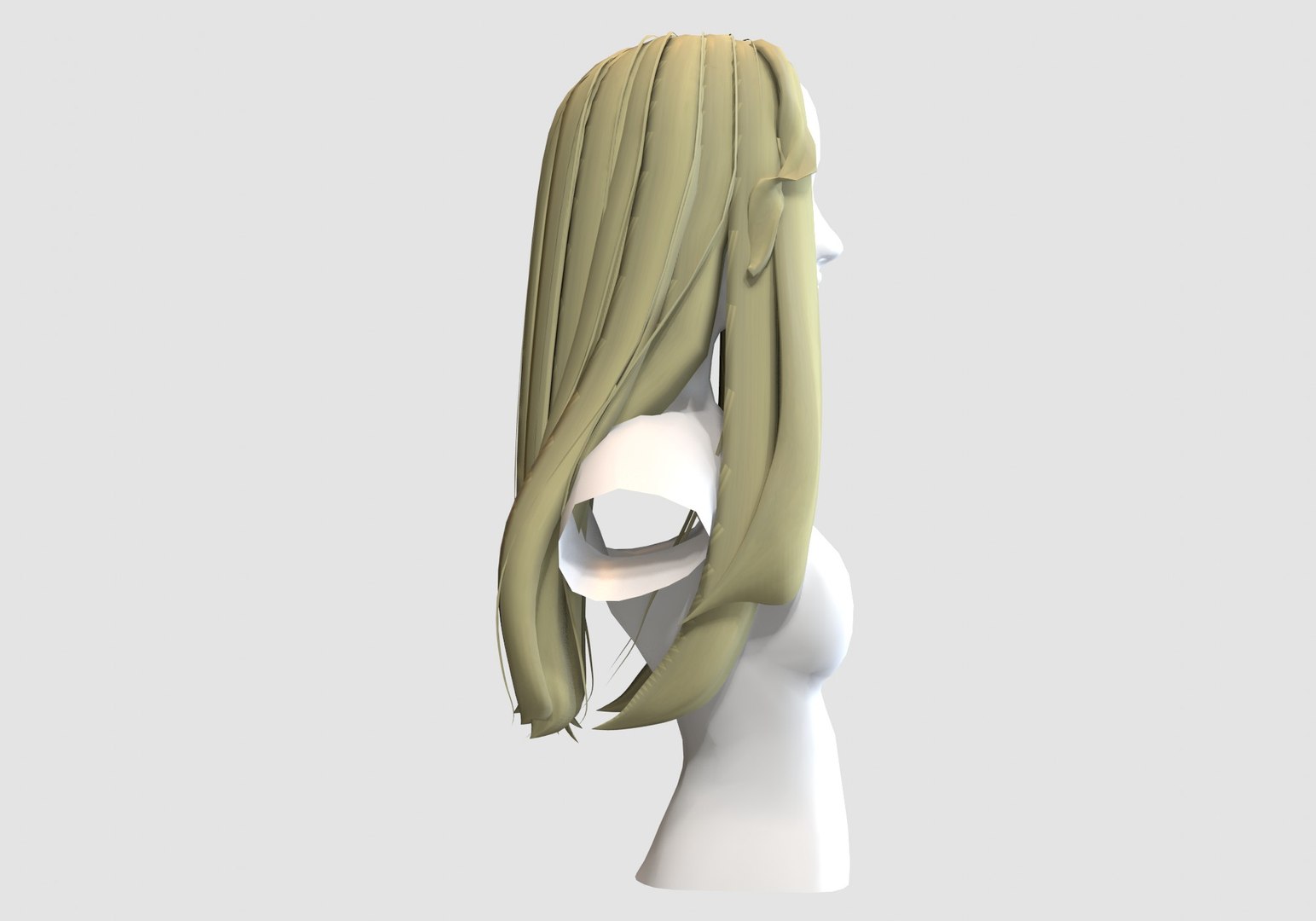 3D Female Long Hairstyle Model - TurboSquid 1932567