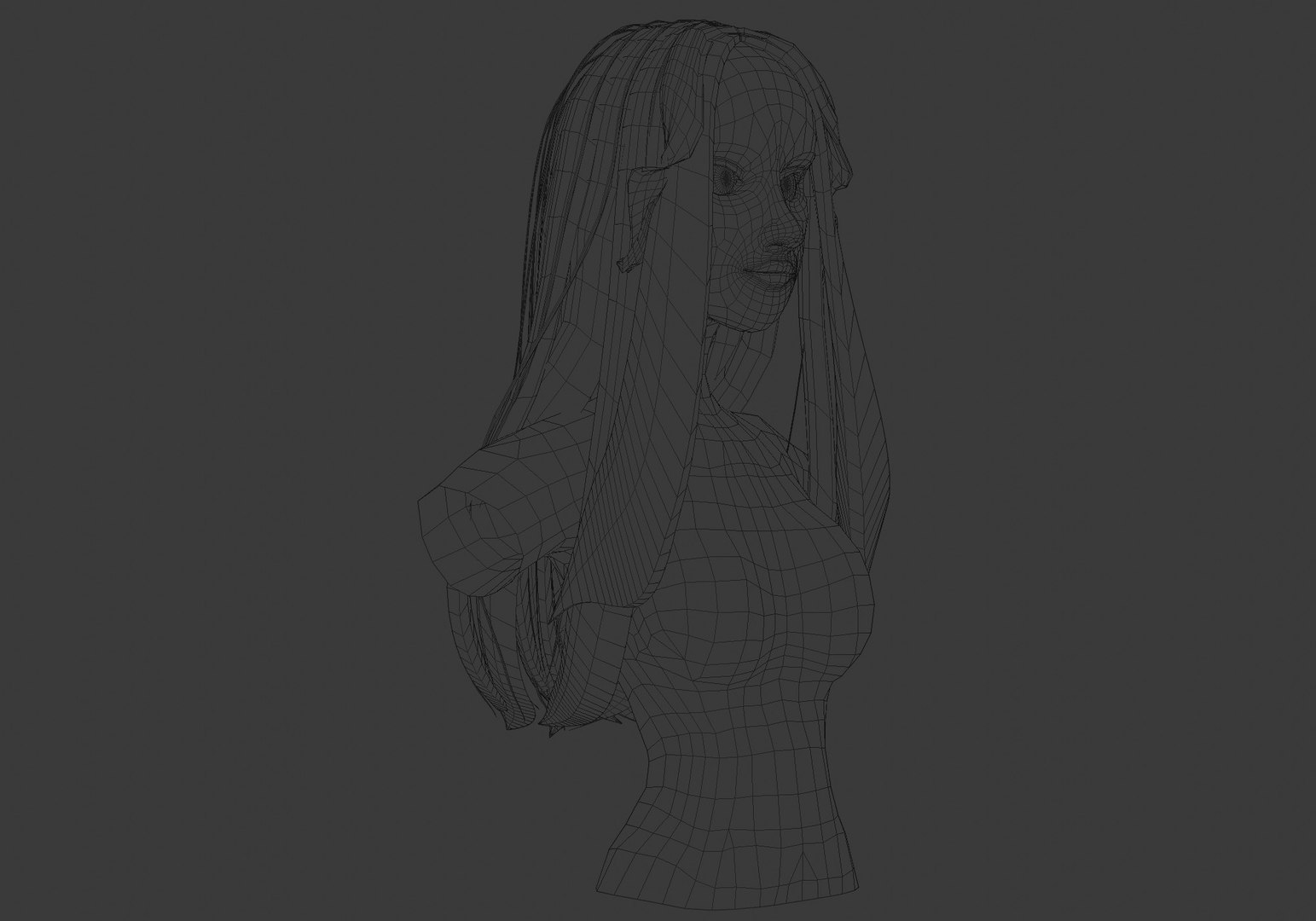 3D Female Long Hairstyle Model - TurboSquid 1932567