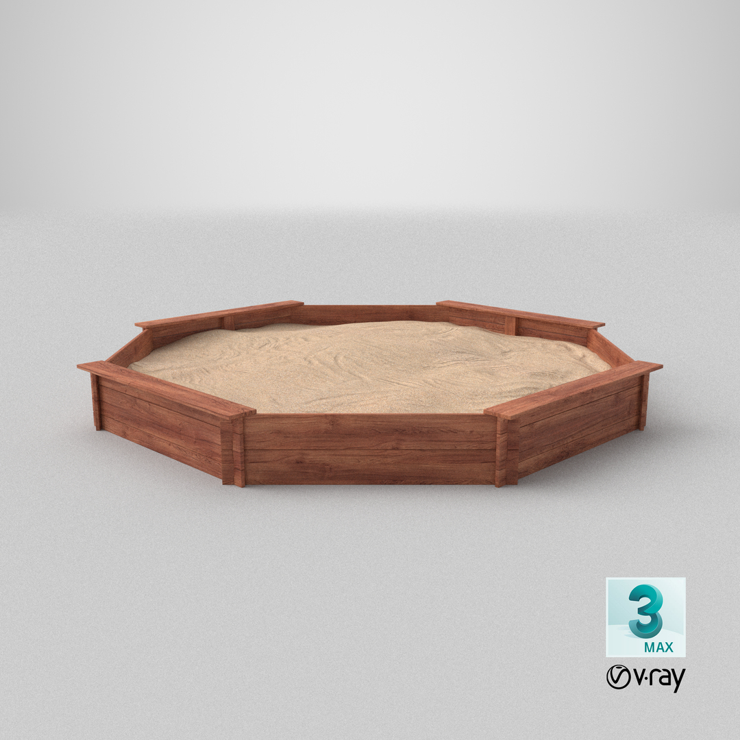 Wooden octagon sandbox model - TurboSquid 1625236