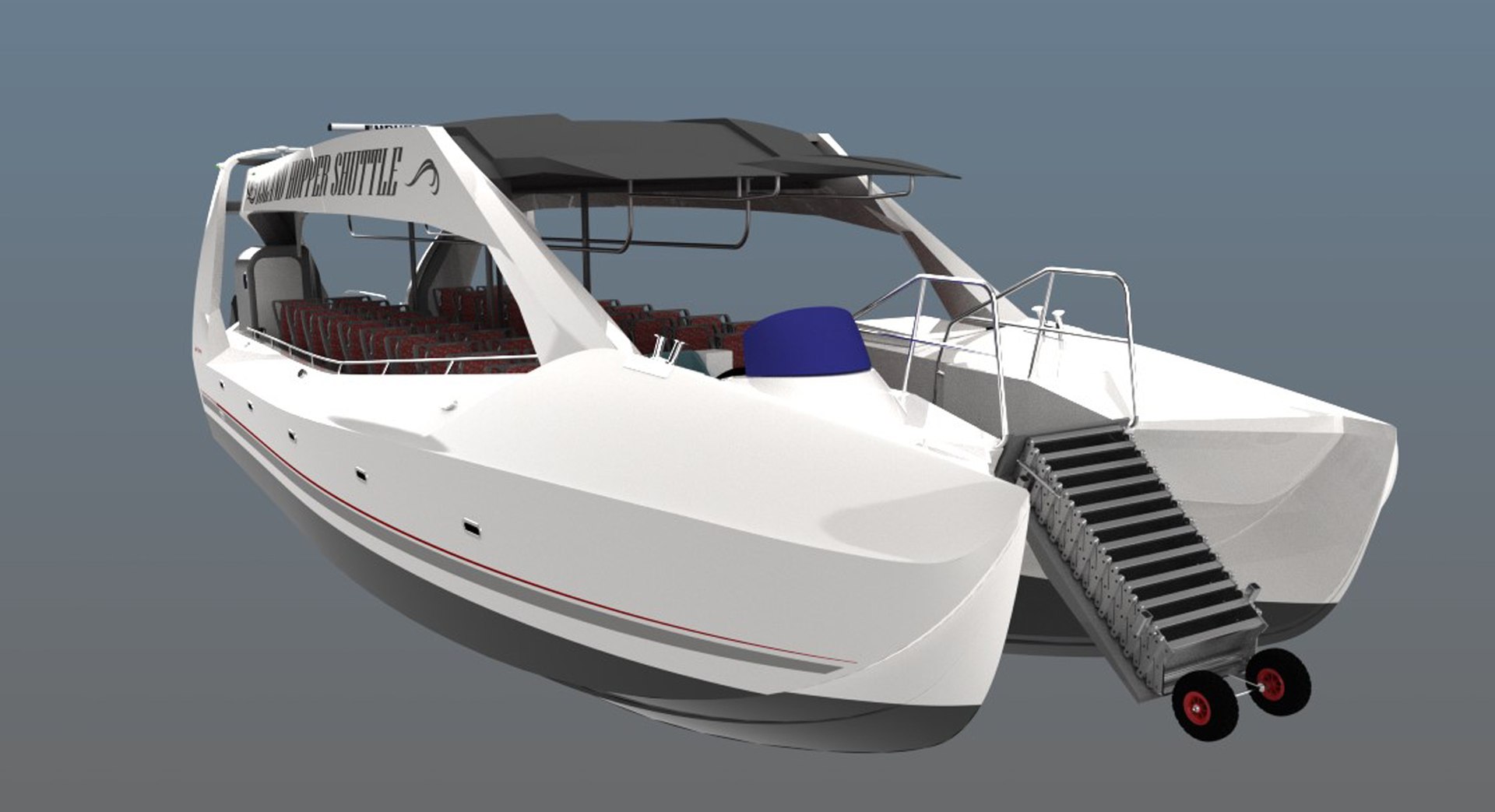 14 M Shuttle Catamaran Tourist Boat 3D Model - TurboSquid 2303547