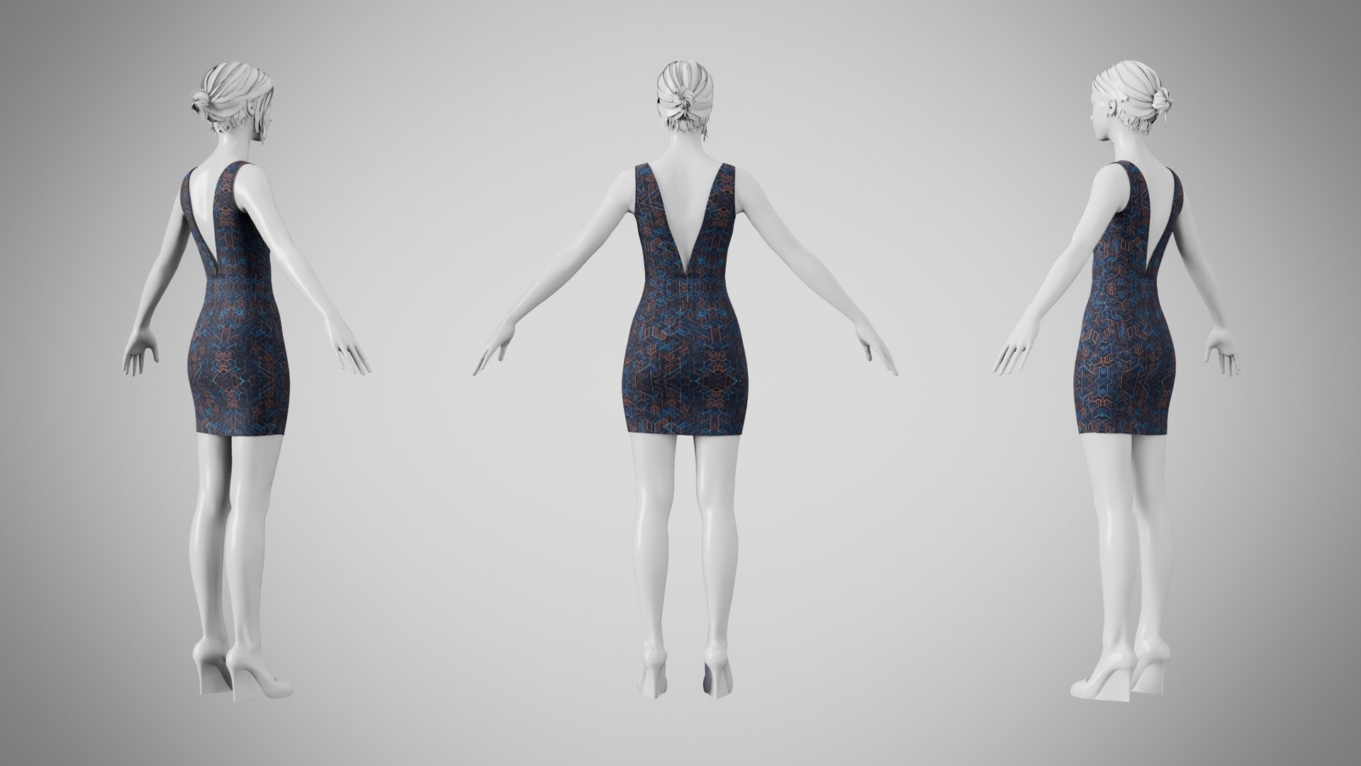 Dress 34 Neon Circuit Blocks 3D Model - TurboSquid 2502205