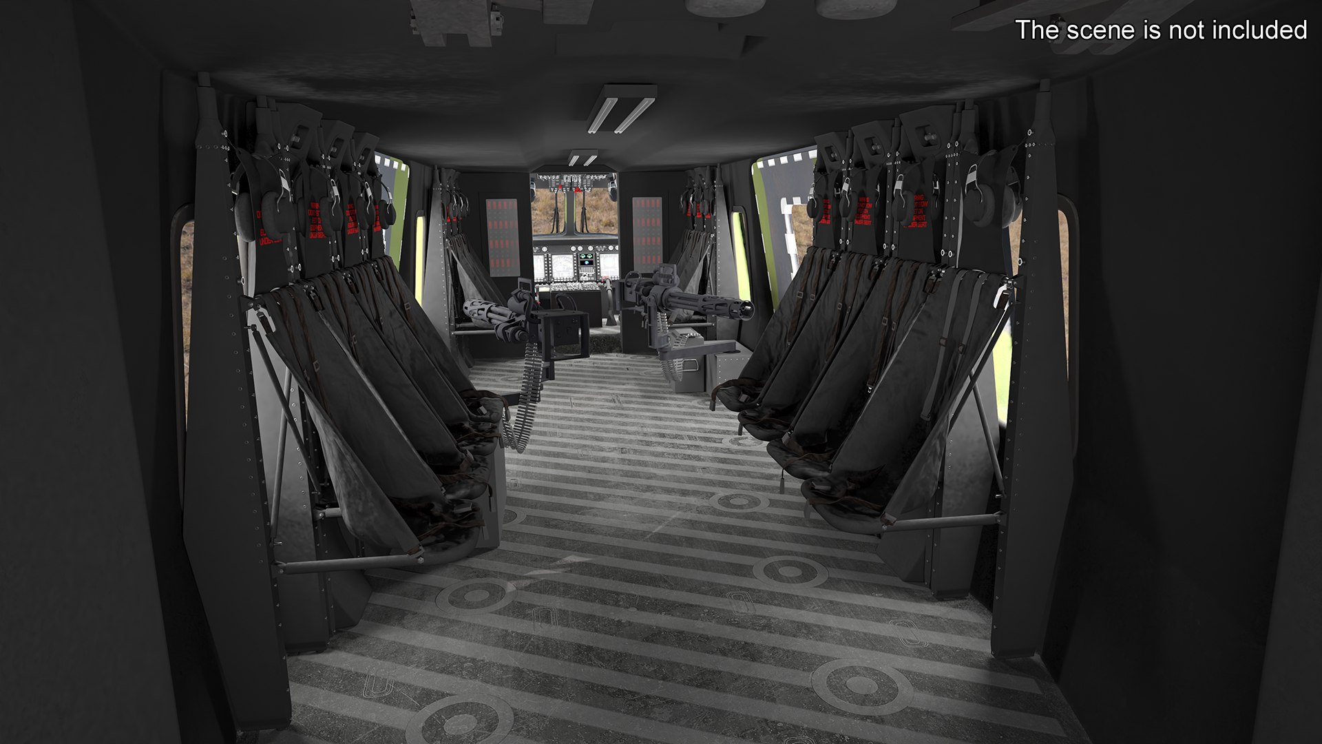 NH90 Military Transport Helicopter Green Camo With Interior 3D ...