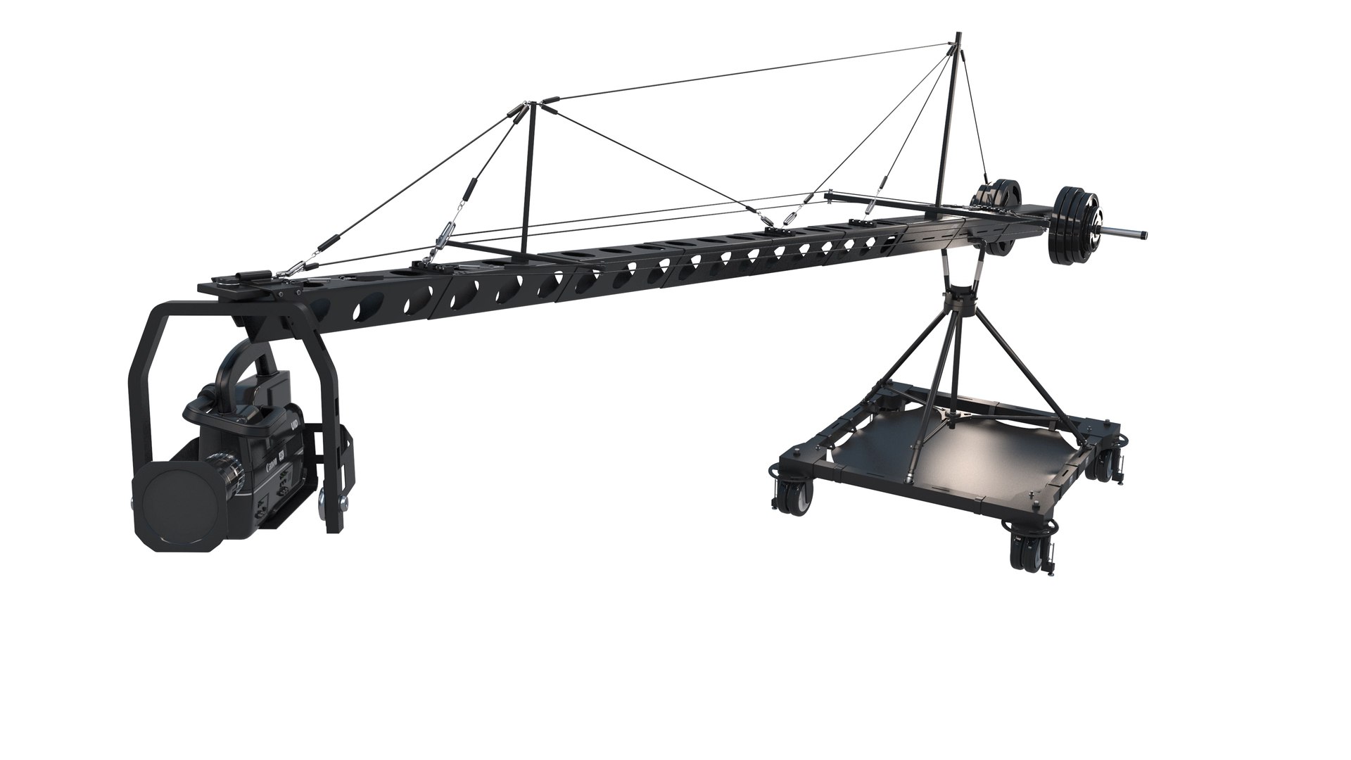 3D Video Camera With Crane - TurboSquid 1894216