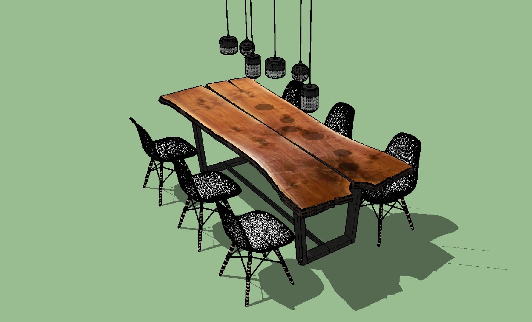 3D Model Rustic Wooden Table - TurboSquid 1589865