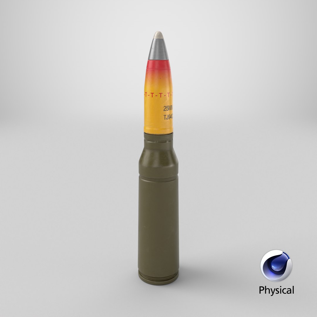 25mm X 137 M792 High Explosive Projectile Cartridge 3D - TurboSquid 2272323