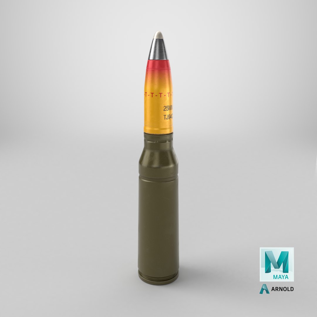 25mm X 137 M792 High Explosive Projectile Cartridge 3D - TurboSquid 2272323