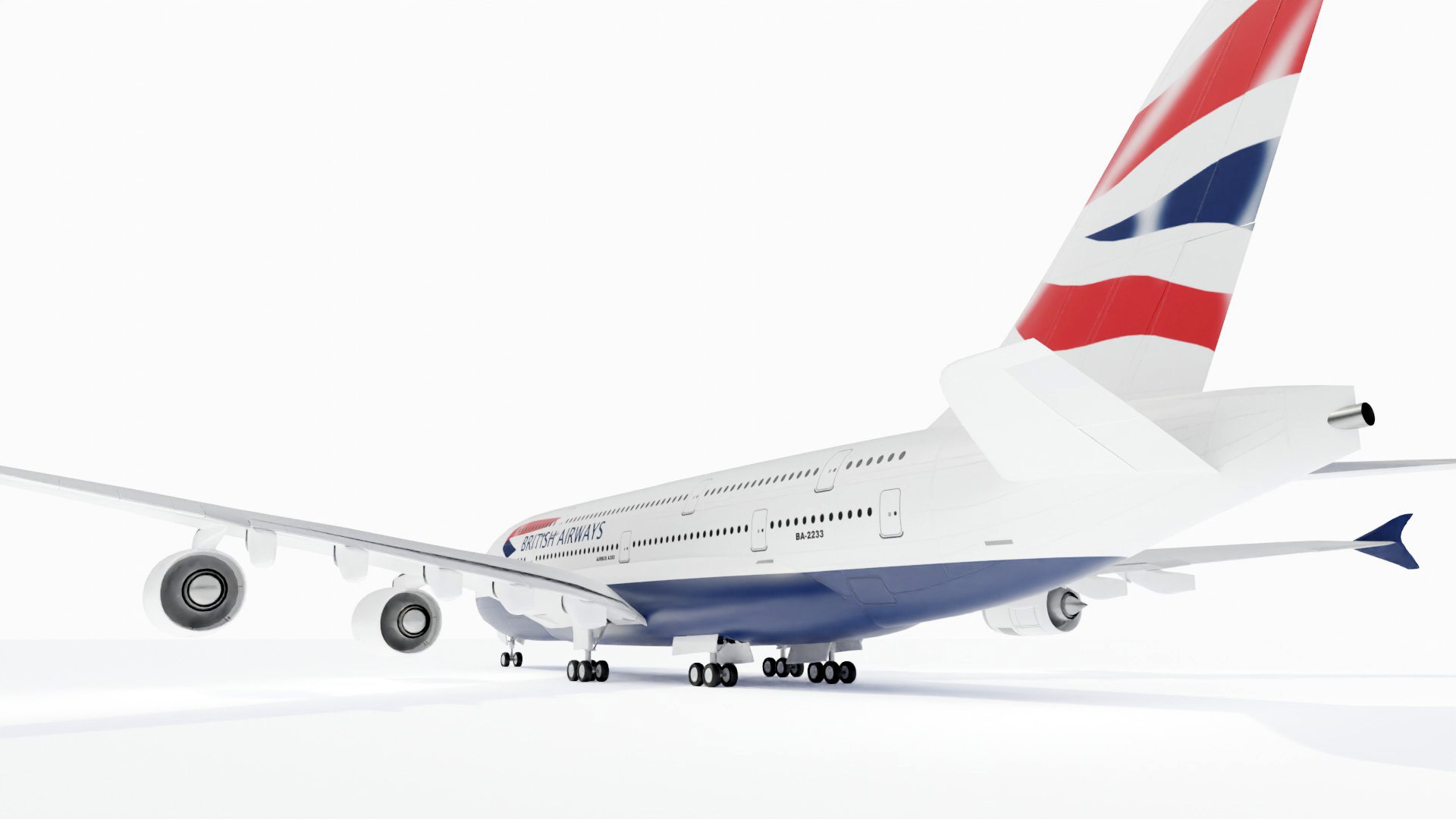 3d model airbus a380 british airways