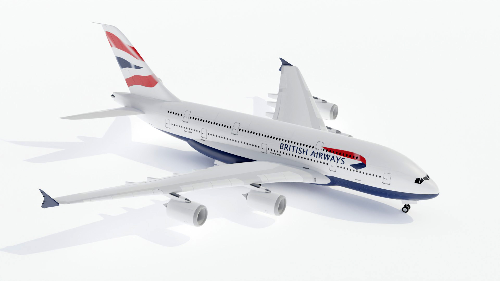 3d model airbus a380 british airways