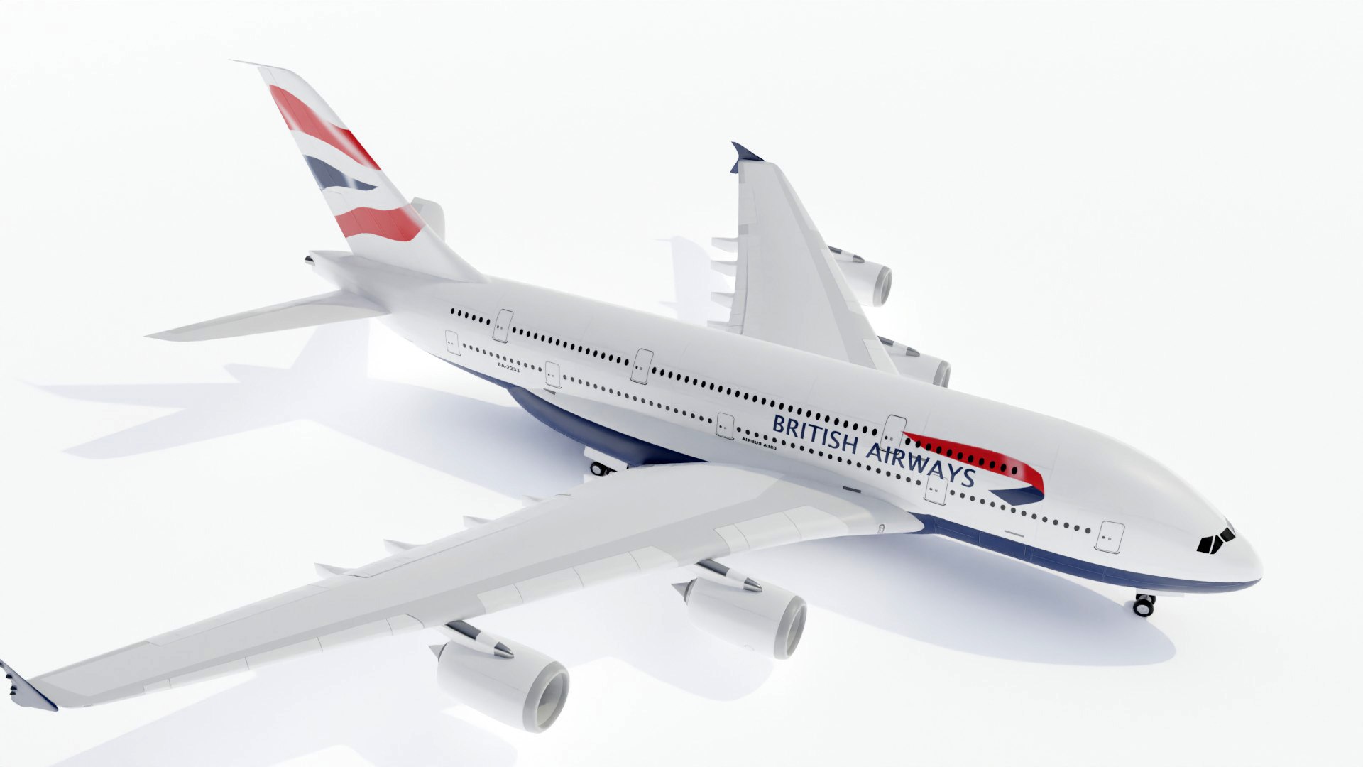 3d model airbus a380 british airways