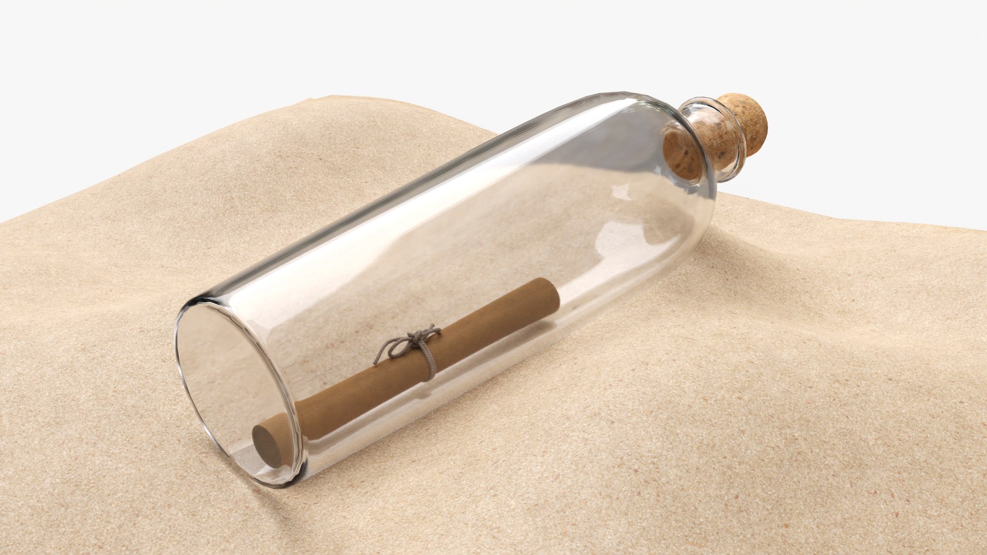 Glass Bottle With Note Inside 3D - TurboSquid 1766455