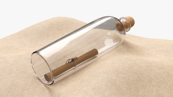 Glass bottle with note inside 3D - TurboSquid 1766455