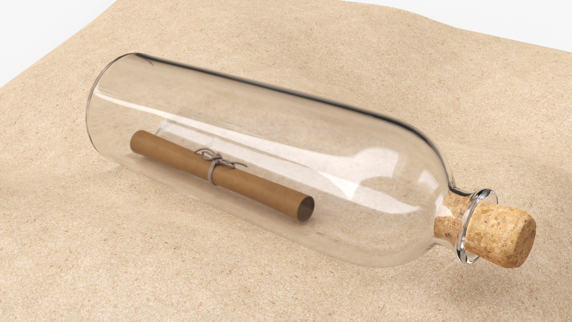 Glass Bottle With Note Inside 3D - TurboSquid 1766455
