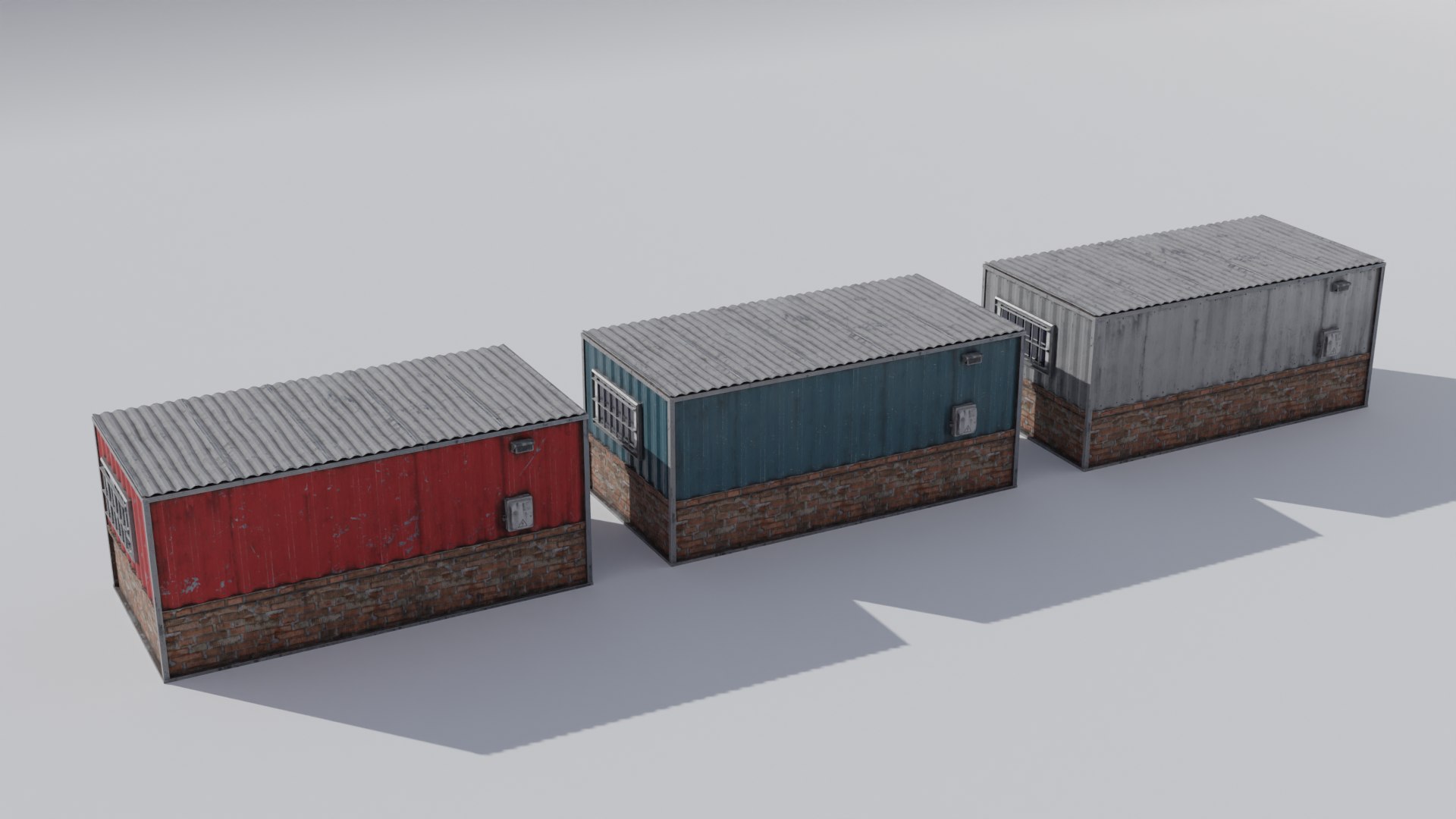 Small Utility Building Set 4K And 2K Model - TurboSquid 1974250